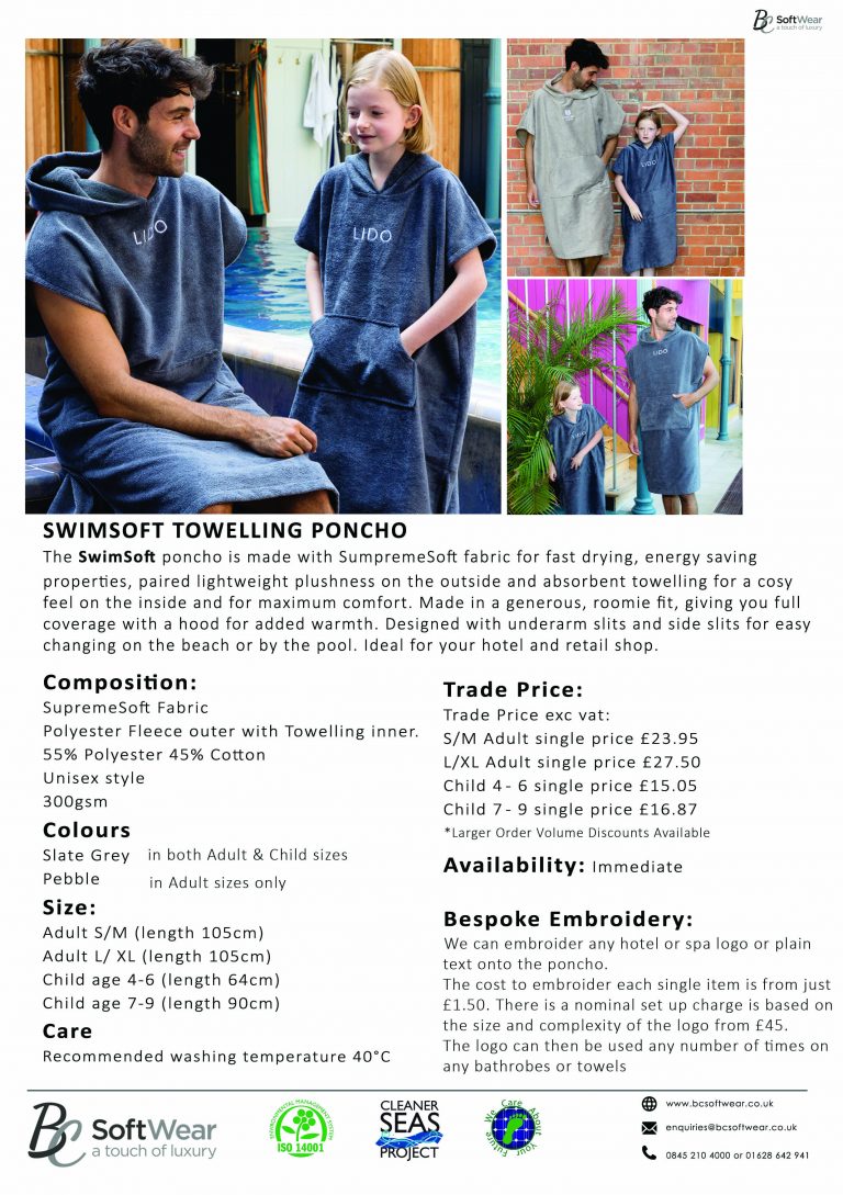 Swimsoft Toweling Poncho - Luxury Hospitality Magazine
